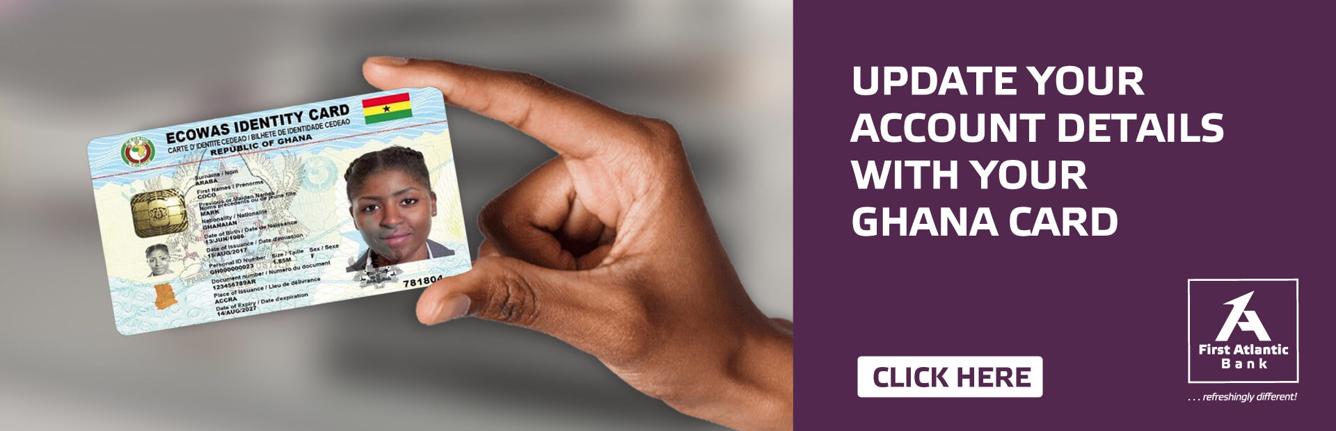 Update Ghana Card - First Atlantic Bank